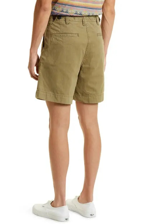 Double Rl Herringbone Cotton Twill Field Shorts - Faded Olive